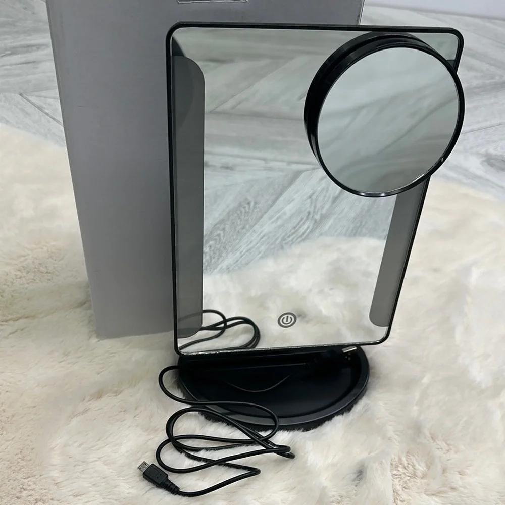Makeup | Black Led Vanity Mirror With Magnifying Attachment | Poshmark